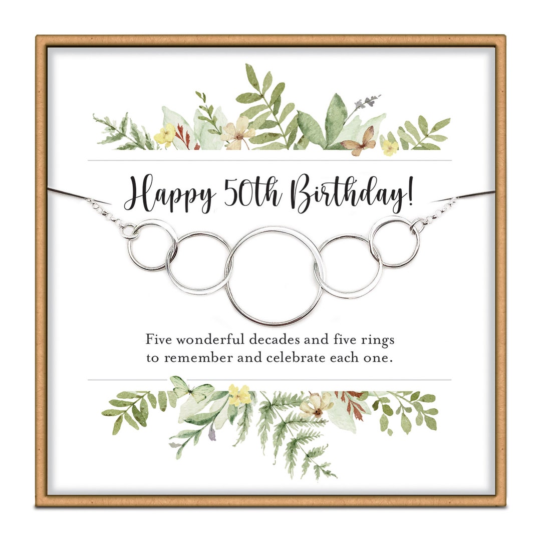 50th Birthday Gifts for Women 50th Birthday Necklace Sterling Silver 5 ...