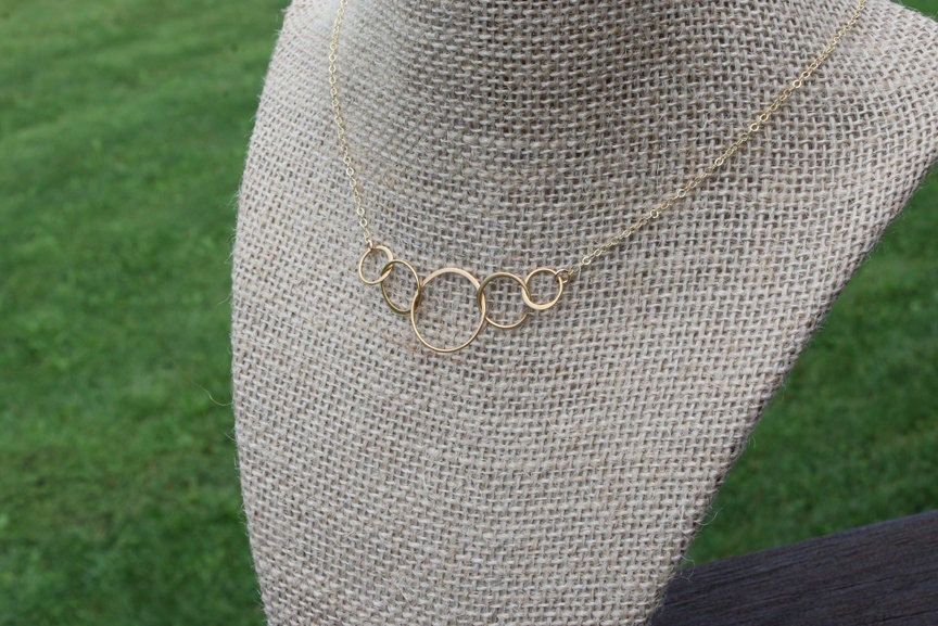 50th Birthday Gift for Women 5 Gold Interlocking Rings | Etsy