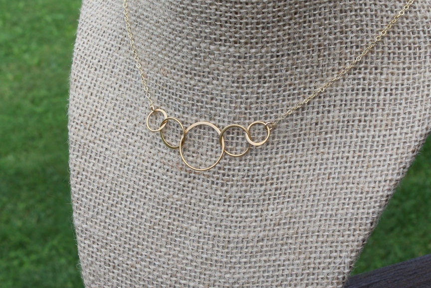 50th Birthday Gift for Women 5 Gold Interlocking Rings | Etsy