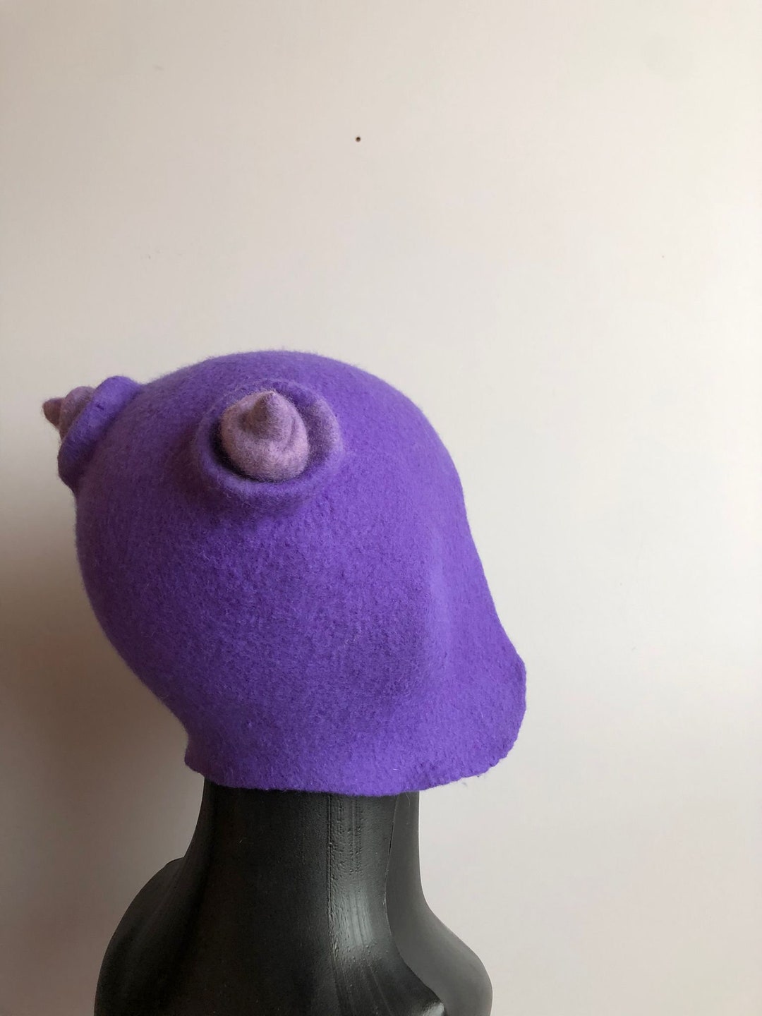 Purple Violet Felt Hat With Snail Design, Kids Hat, Merino Wool Hat for ...