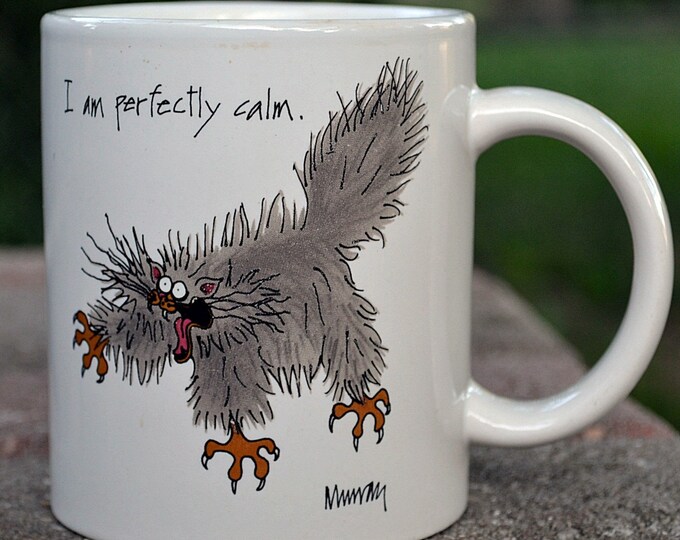 I Am Perfectly Calm Scared Cat Mug by Russ - Etsy
