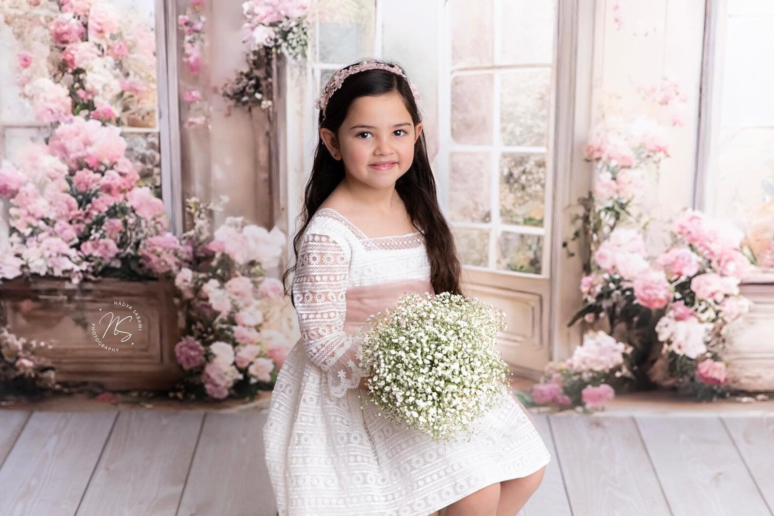Emilia - Printed Photography Backdrop - Floral Backdrop Girl - Birthday ...