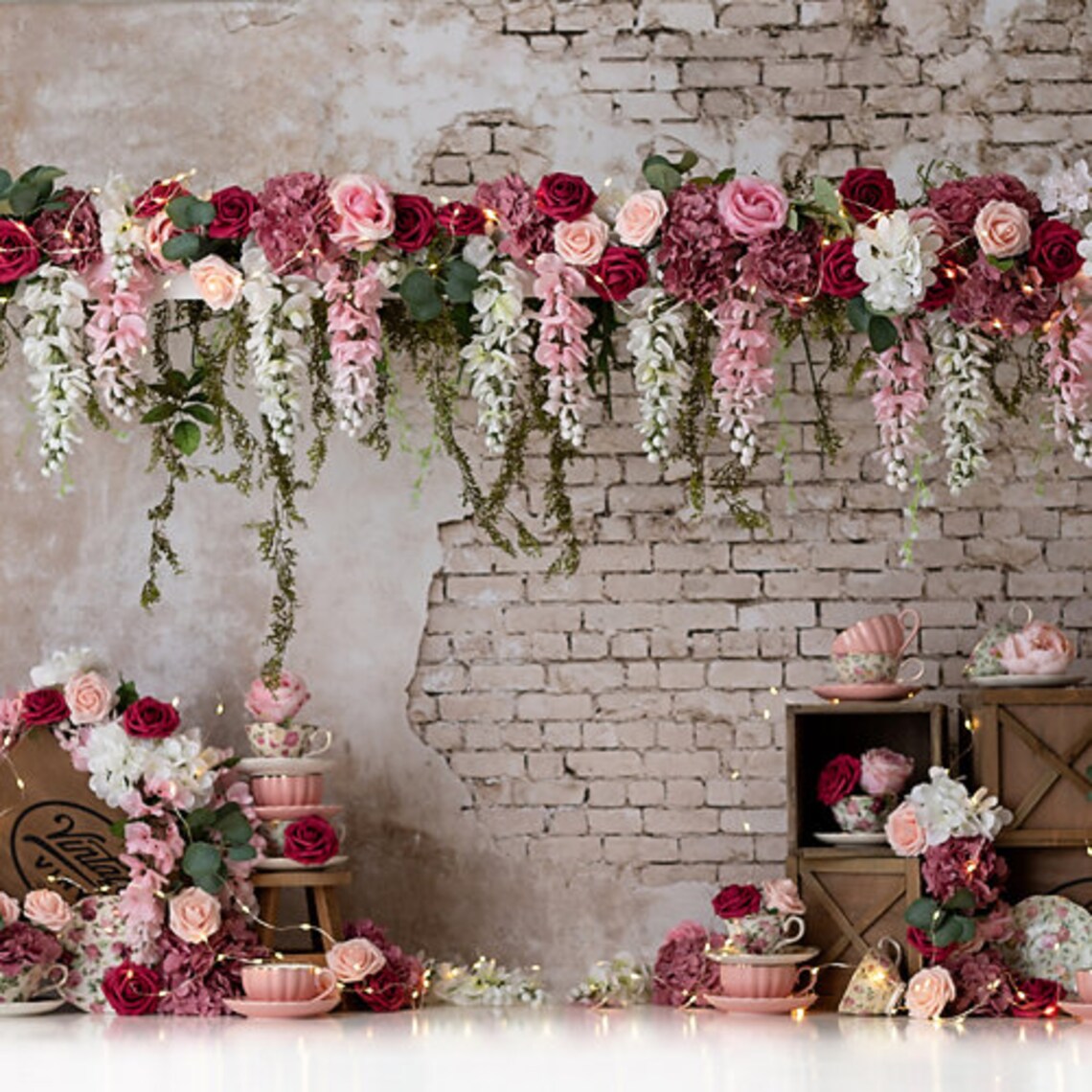 Aria - Printed Photography Backdrop - Tea Party Backdrop - Girl Cake ...