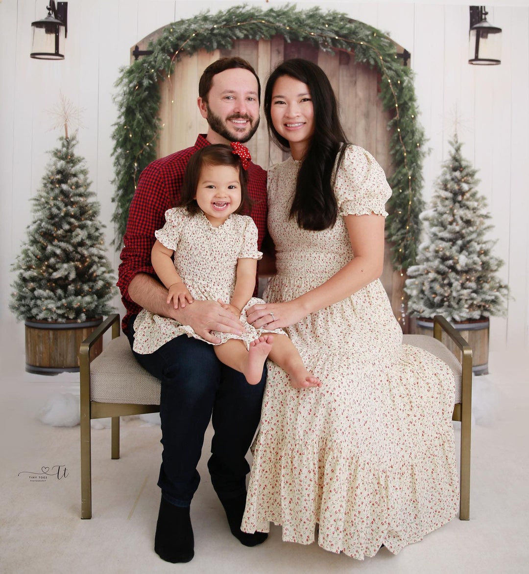 Christmas Barn Doors - Printed Photography Backdrop - White Christmas ...