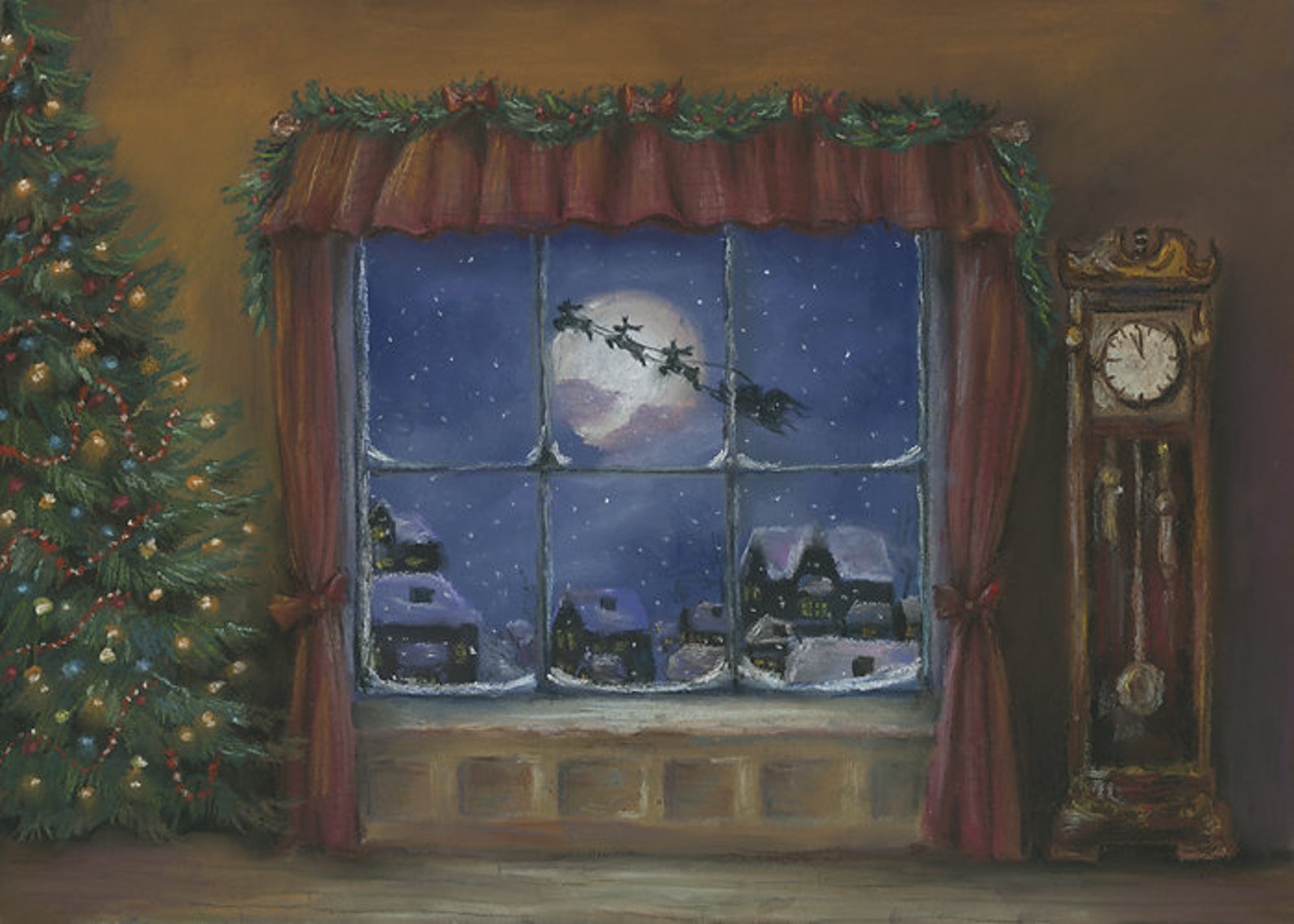 Yule Printed Photography Backdrop Christmas Scene | Etsy