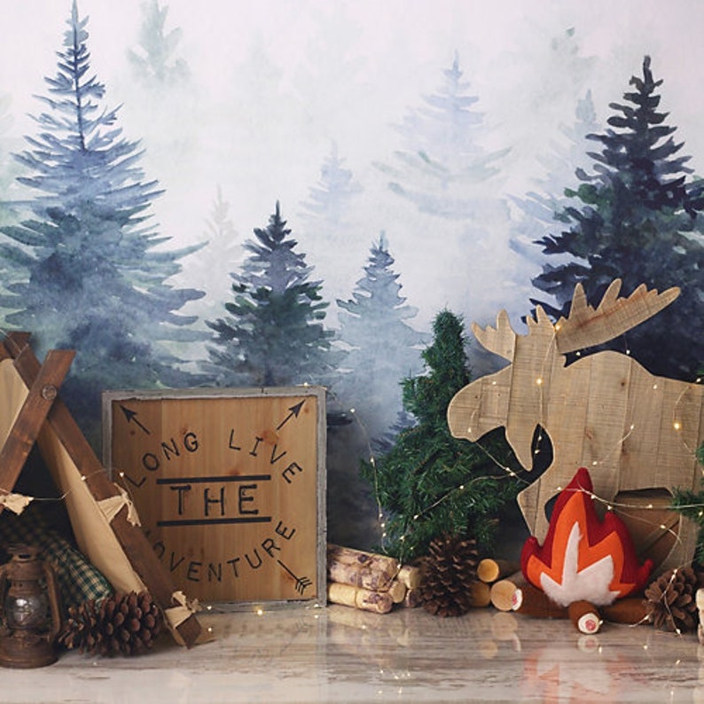 Adventure in the Woods Photography Backdrop Camping Backdrop - Etsy