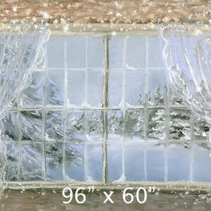 Winter Window - Printed Photography Backdrop - Christmas Backdrop ...