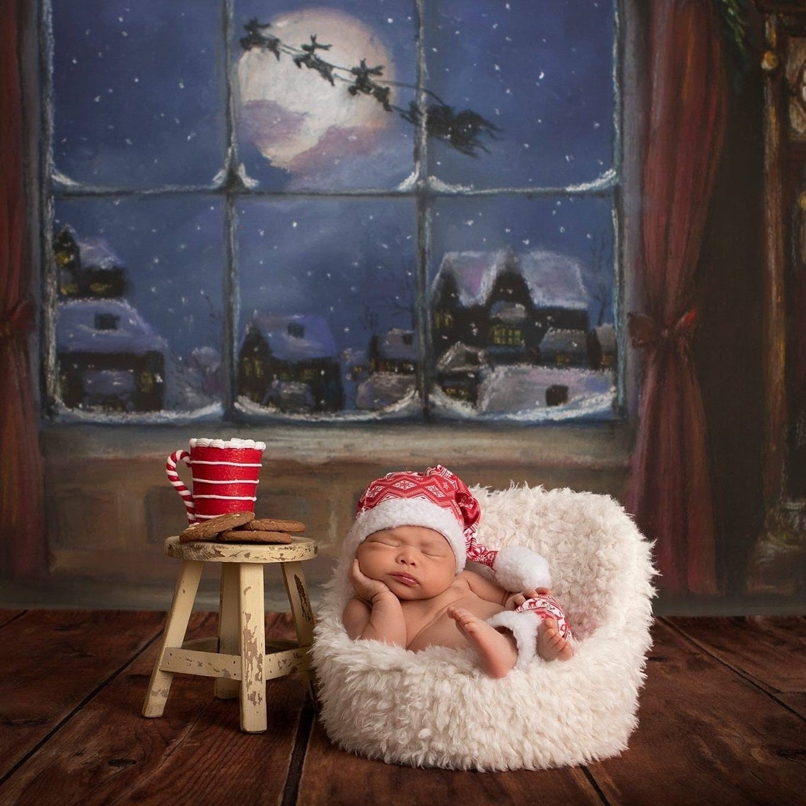 Yule Printed Photography Backdrop Christmas Scene - Etsy