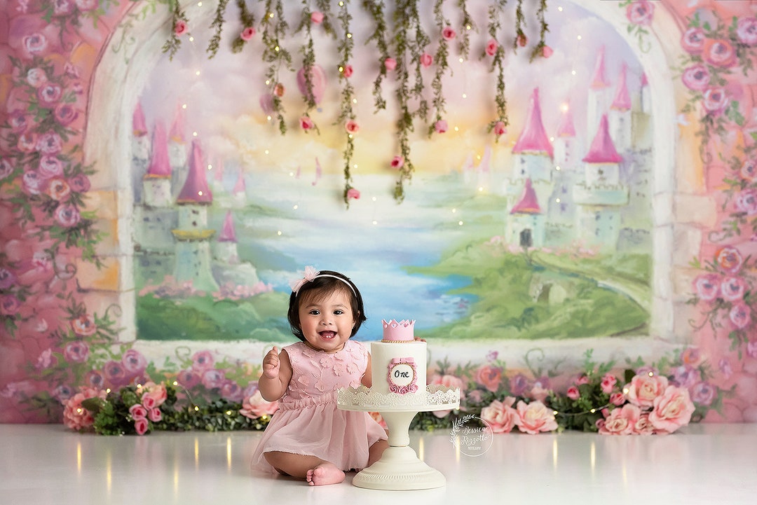 Princess Dream - Printed Photography Backdrop - Pink Rose Background ...