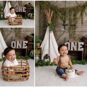 Blaine - Printed Photography Backdrop - Rustic Barn Wood Door ...