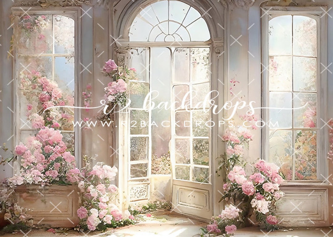 Emilia Printed Photography Backdrop Floral Backdrop Girl - Etsy