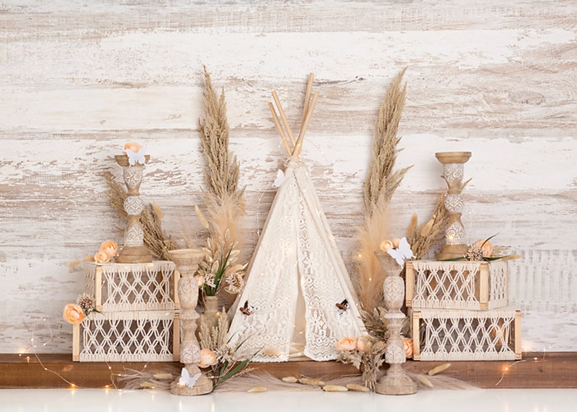 Boho Vibes Printed Photography Backdrop Boho Gender - Etsy