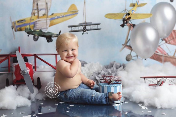 Airplane Party Decorations Loccor 7x5ft Fabric Aircraft Cockpit ...