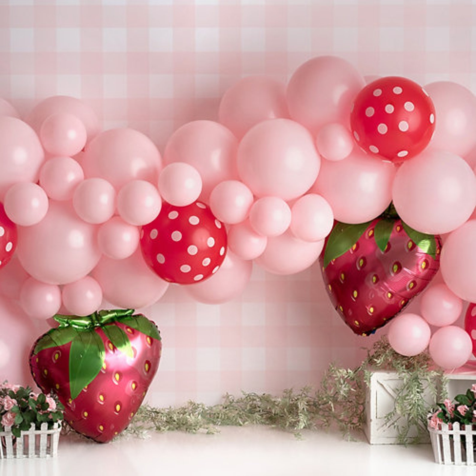 Berry Party - Printed Photography Backdrop - Strawberry Backdrop ...