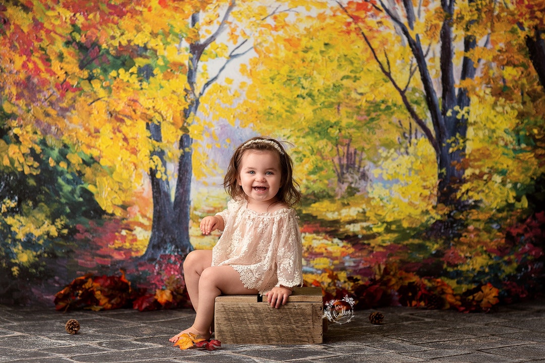 AUTUMN LEAVES - Printed Photography Backdrop - Fall Backdrop - Poly ...