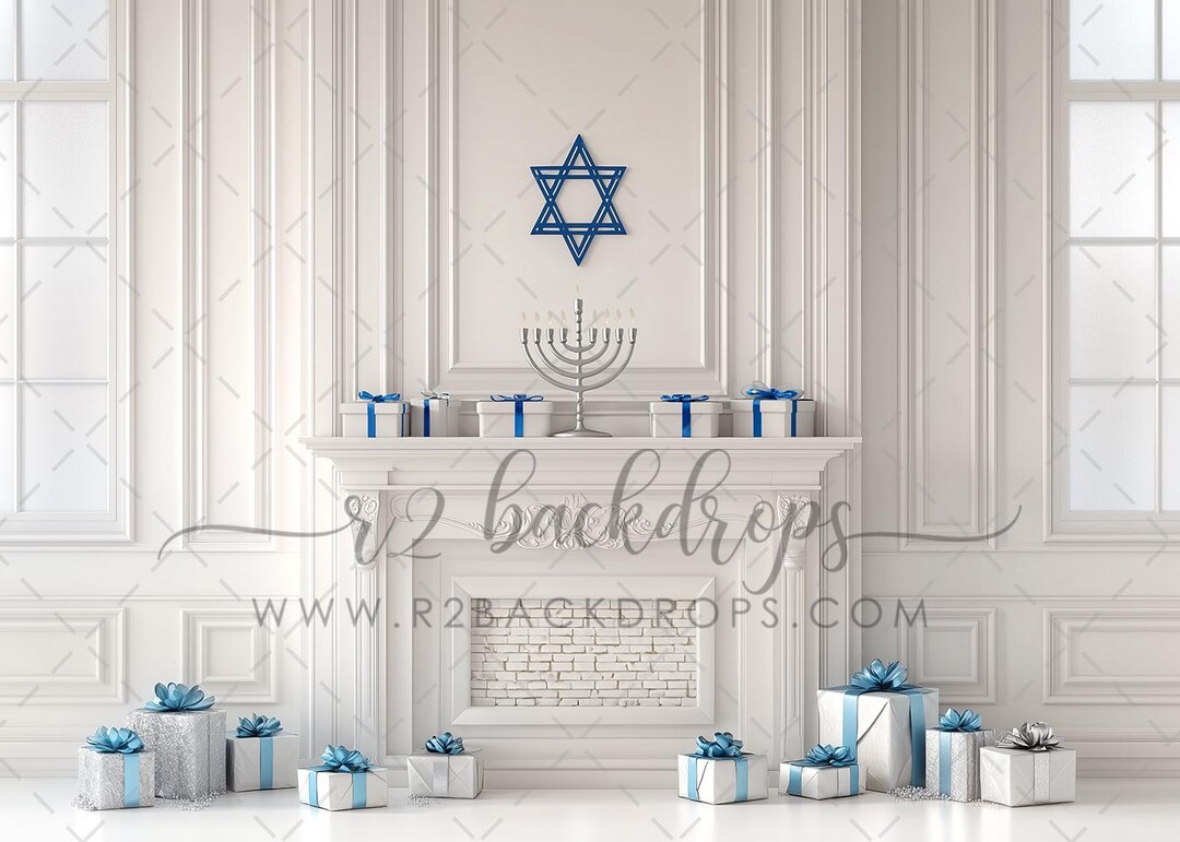 Hanukkah Printed Photography Backdrop - Hanukkah Background - Hanukkah ...