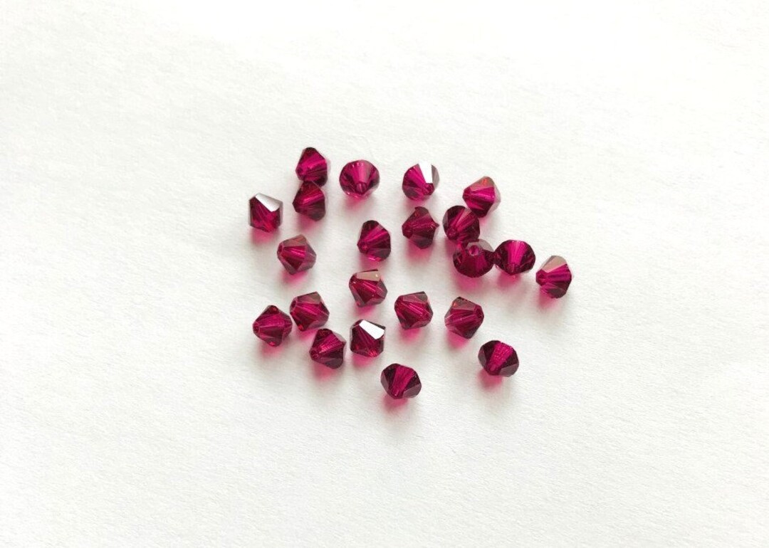 Ruby Swarovski 5328 XILION 4mm 22 Pieces Crystal Bicone - Etsy
