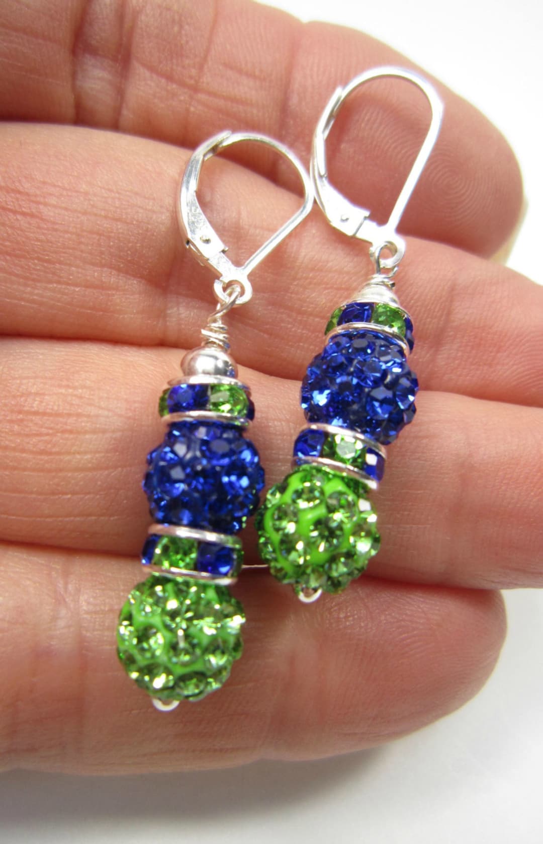 Seattle Seahawks Bling Earrings, Sterling Silver Earrings, Seahawks ...