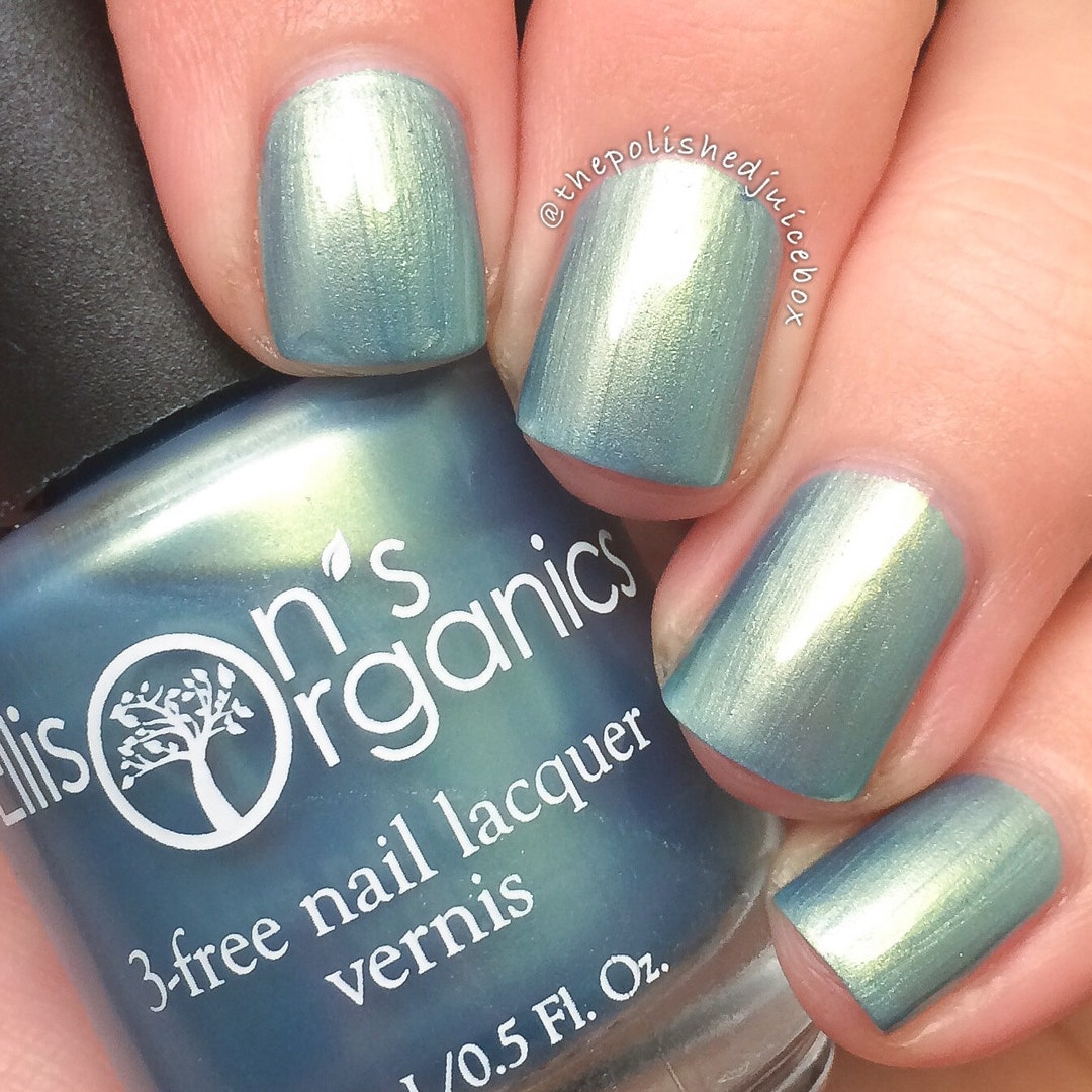 Light Blue Nail Polish Shimmer Nail Polish Vegan Nail - Etsy