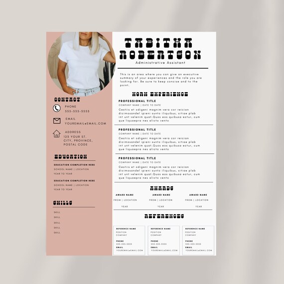 Resume Template CV Template Professional Professional - Etsy Ireland