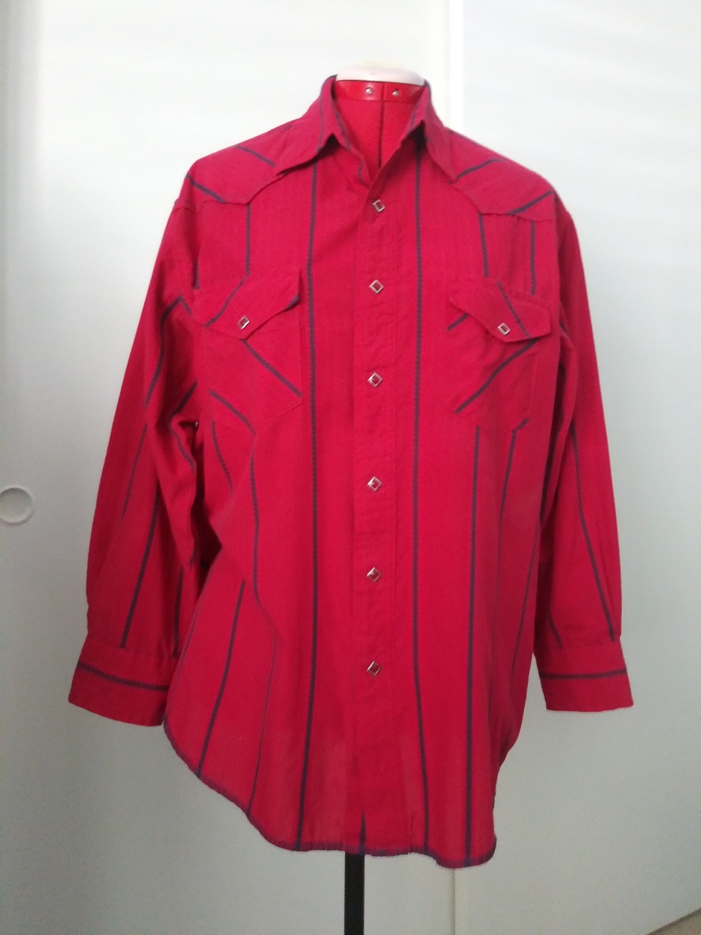 Vintage Red Wrangler Western Shirt L - Etsy