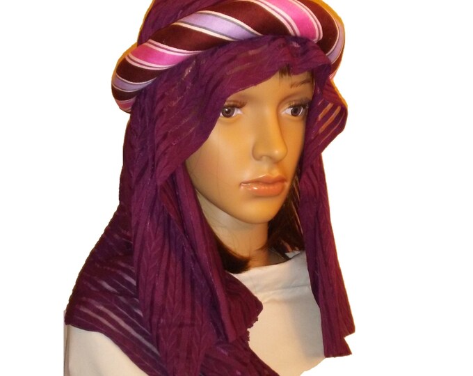 Nativity Girl Shepherd Wiseman Headdress With Roll Pink and Maroon ...