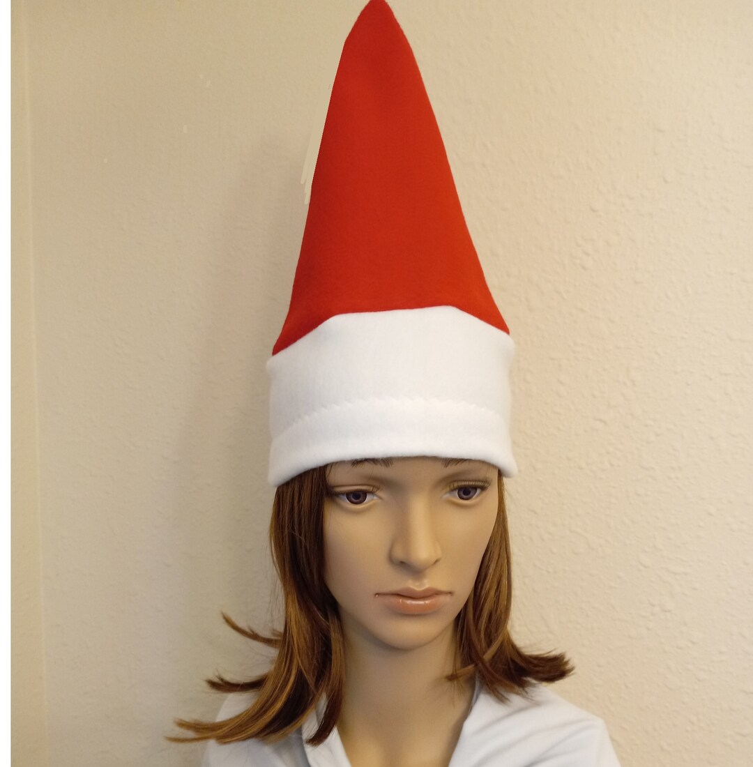 Retro Christmas Elf Hat Your Choice of Red or Green Wide Band - Etsy