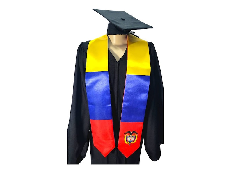 Colombia Graduation Stole / Satin - Etsy