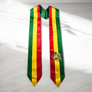 Ethiopia Rastafari Lion Flag Graduation Sash/stole International Study ...