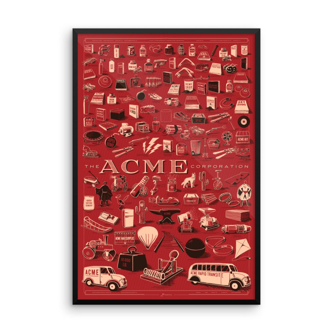 Cartoon ACME Corporation Framed Poster Dynamite, TNT, Bomb, Cartoons ...