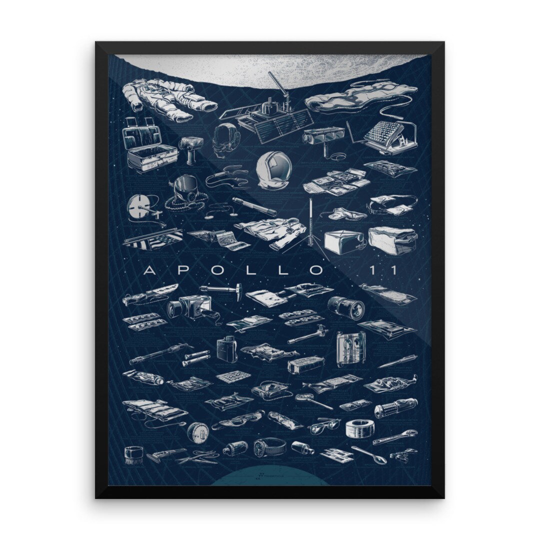 NASA | Apollo 11 Moon Gadgets Collection Framed Poster Print | Space ...