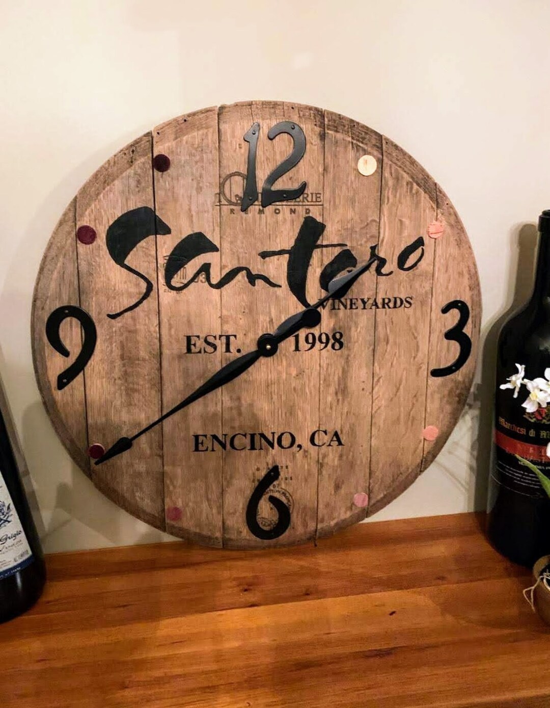 Wine Barrel Head Wall Clock - Personalized - Etsy
