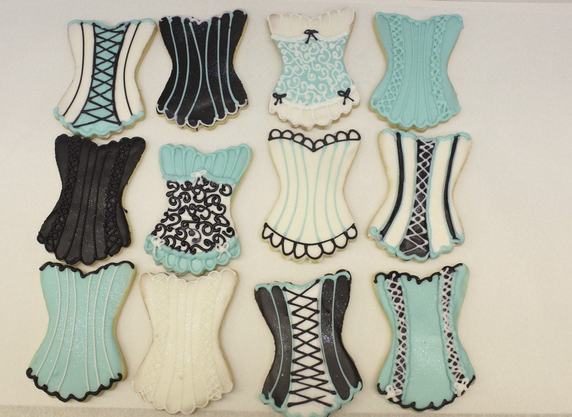 Corset Cookies Bridal Shower Cookies Lingerie Cookies - Etsy