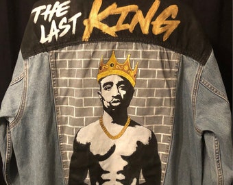 Hand Painted Tupac 2pac Jacket - Etsy