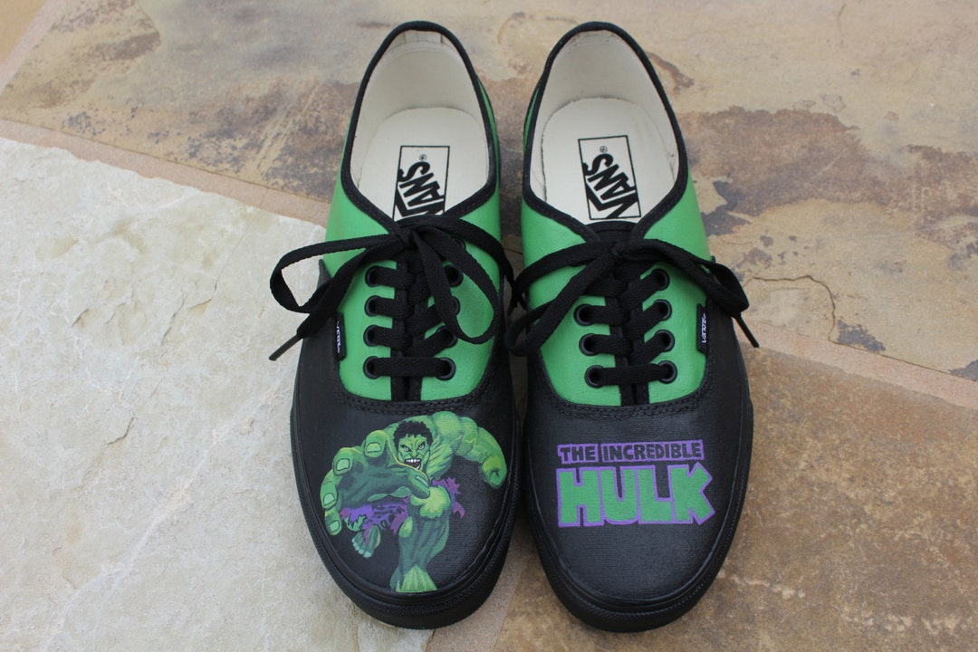 Hand Painted Shoes the Incredible Hulk - Etsy
