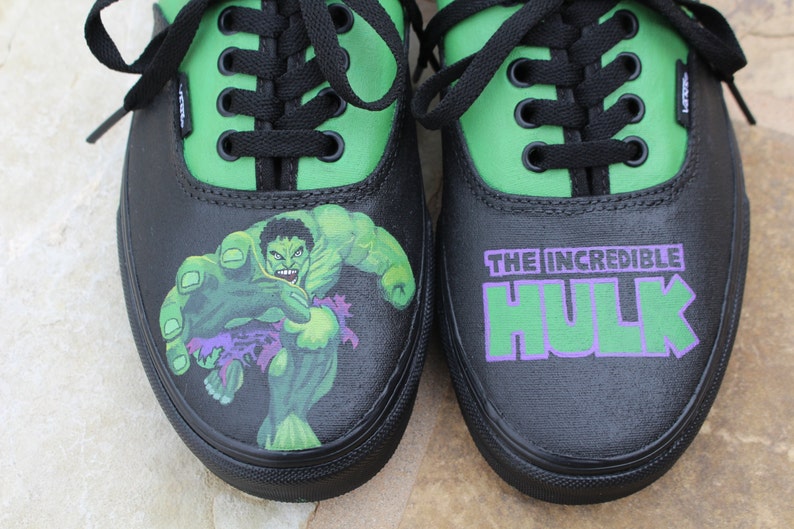 Hand Painted Shoes The Incredible Hulk | Etsy