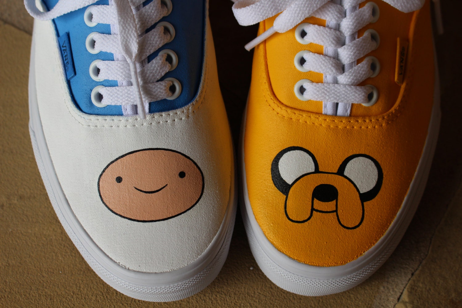 Hand Painted Shoes - Finn and Jake - Etsy
