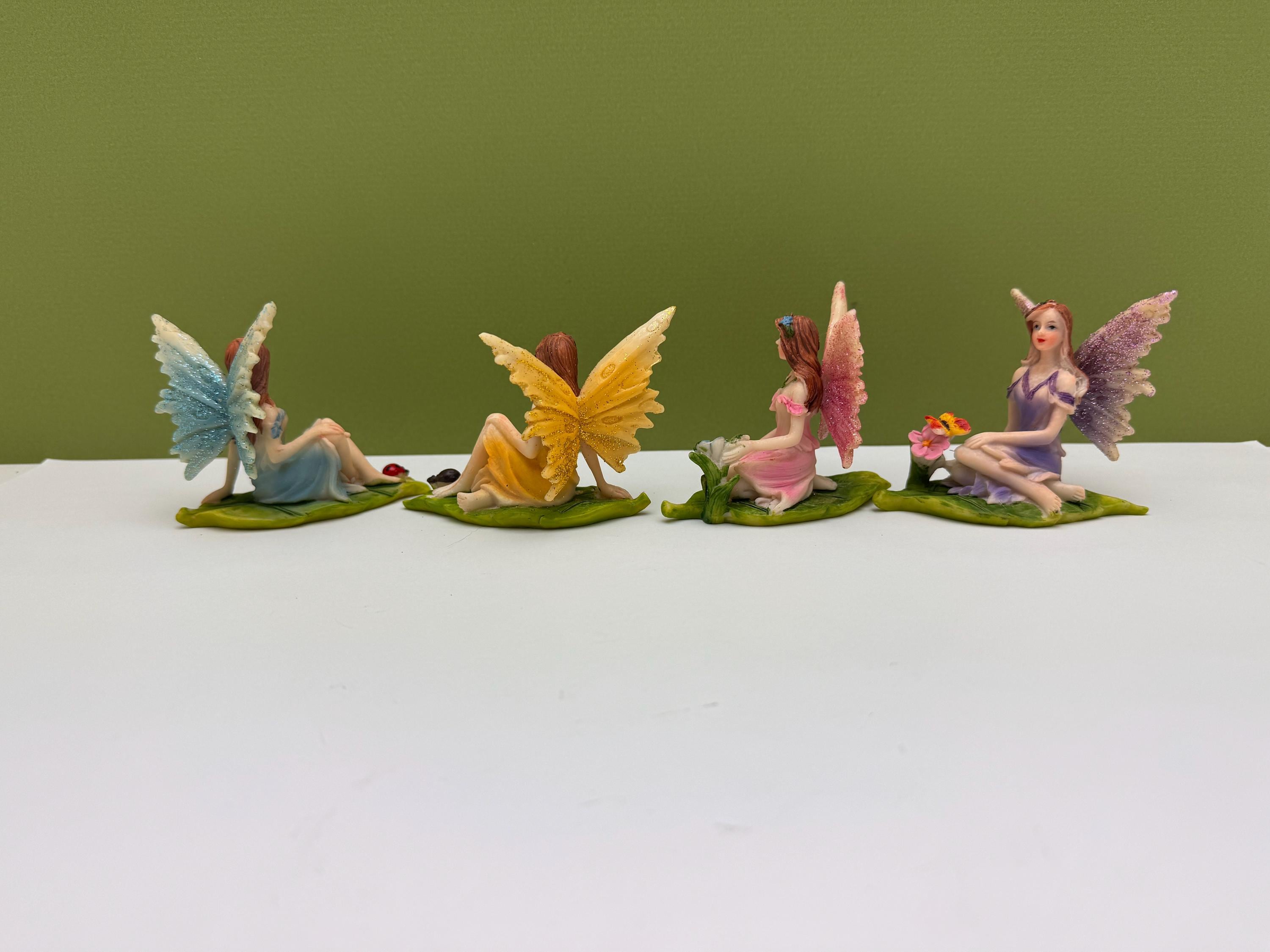 Fairy Garden Miniature Resin Fairies on Leaf - Etsy