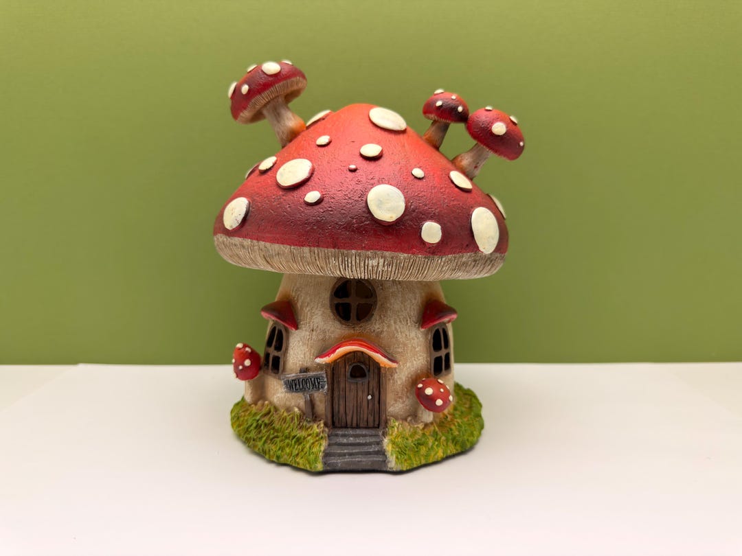 Fairy Garden Miniature LED Resin Toad Stool Mushroom House - Etsy