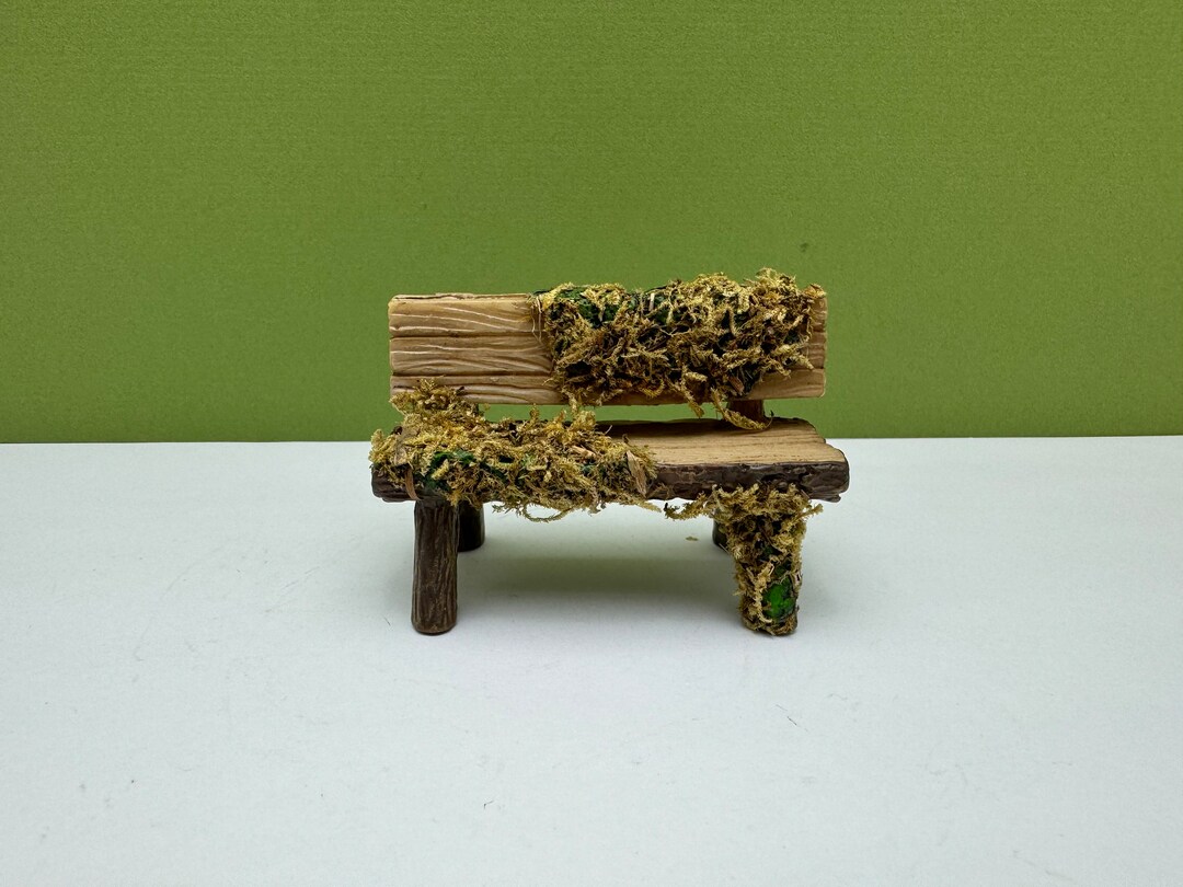 Fairy Garden Miniature Resin Moss Bench - Etsy