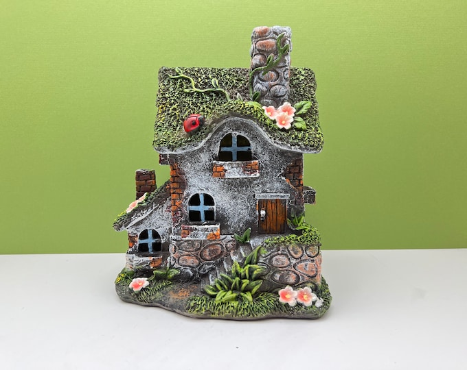 Fairy Garden Miniature Resin Solar Cottage House - Etsy