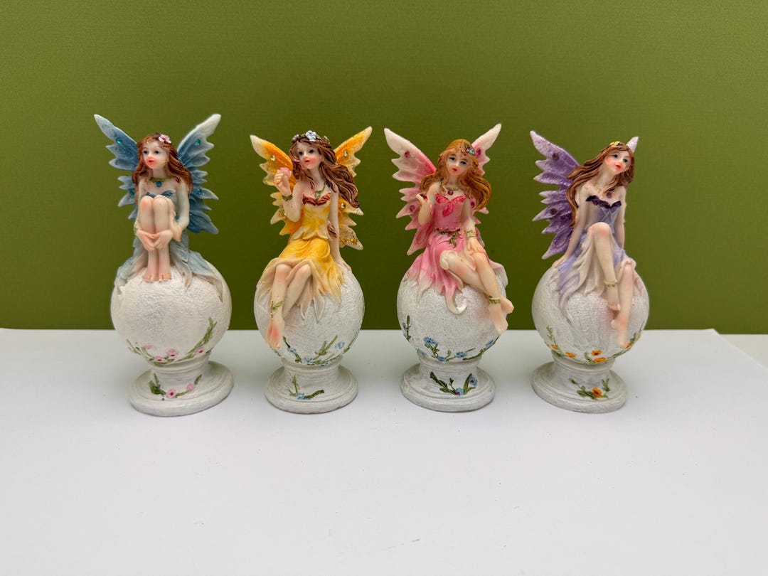 Fairy Garden Miniature Resin Fairies on Ball - Etsy