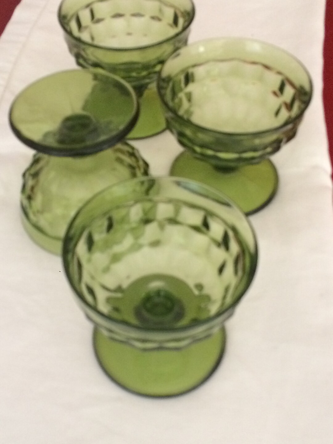 Indiana Glass Whitehall Cubed Pattern Dessert Goblets - Etsy