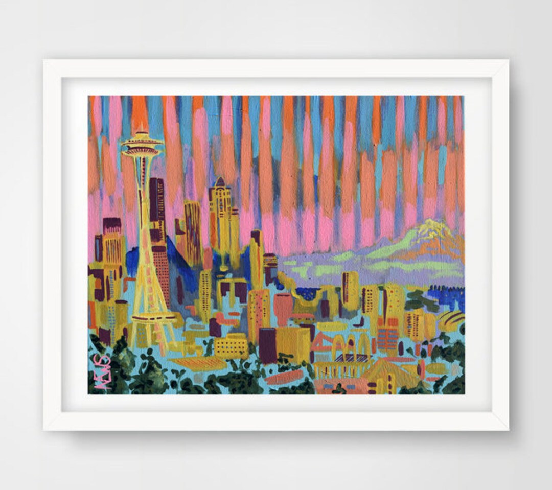 PRINT - Title: Seattle, Washington by Nicole Werner Stevens // Art ...