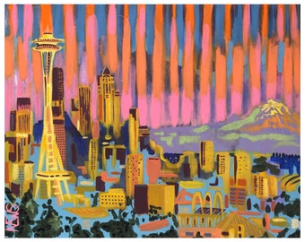 PRINT Title: Seattle Washington by Nicole Werner Stevens // - Etsy