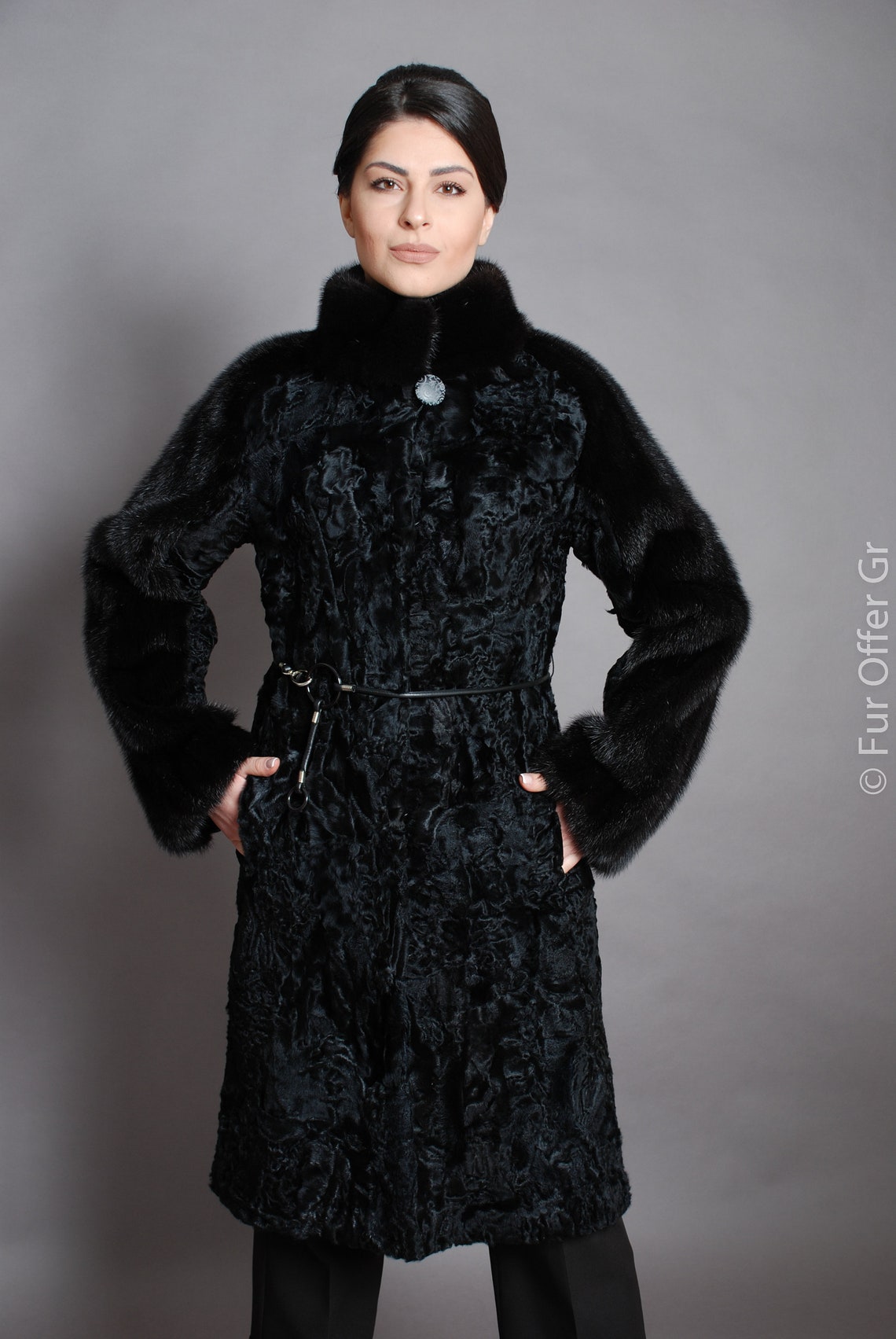 Karakul Lamb Pcs & Minkskin Fur Winter Coat Real Fur Coat - Etsy