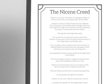 Nicene Creed Prayer Card - Etsy