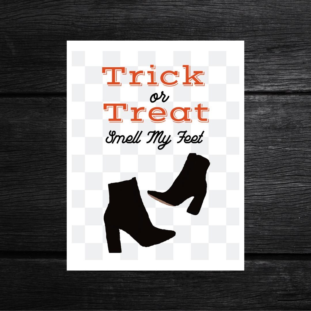 Trick-or-treat Smell My Feet Halloween Digital Prints | Retro Witch ...