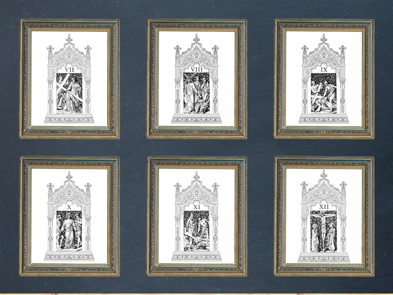Ornate Printable Stations of the Cross Banner Catholic Lent - Etsy
