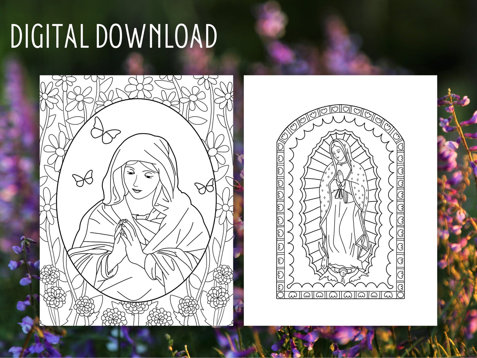 Mary Coloring Pages for Catholic Kids Projects for Homeschool Printable ...
